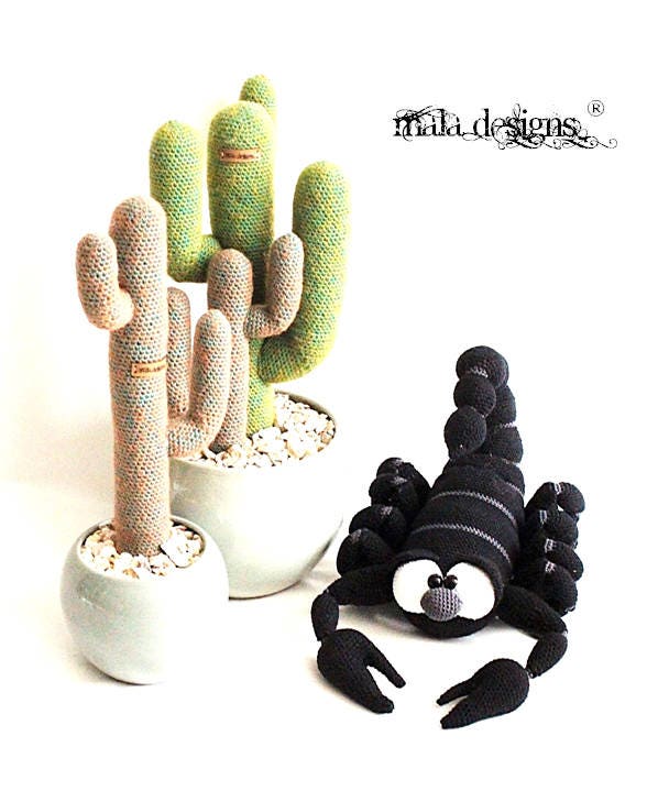 Cacti With Scorpions Crochet Pattern - Etsy
