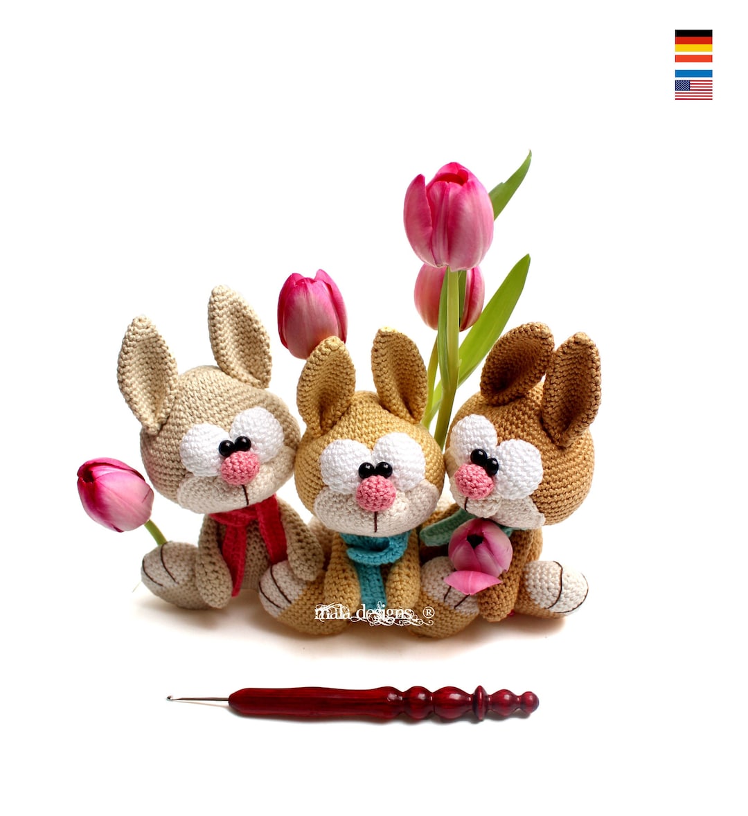 Bunnies, Crochet Pattern by Mala Designs ® - Etsy