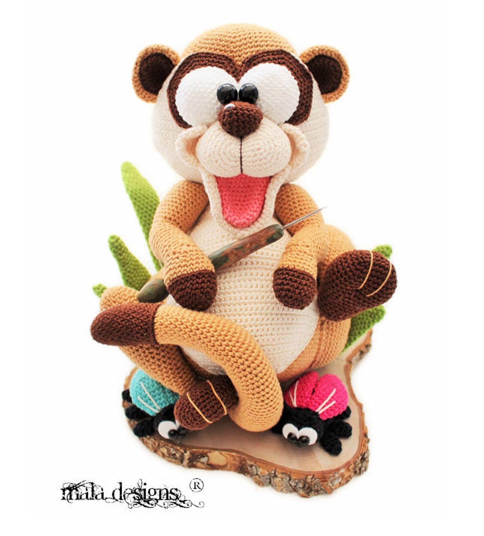 Meerkat with bugs crochet pattern | Etsy