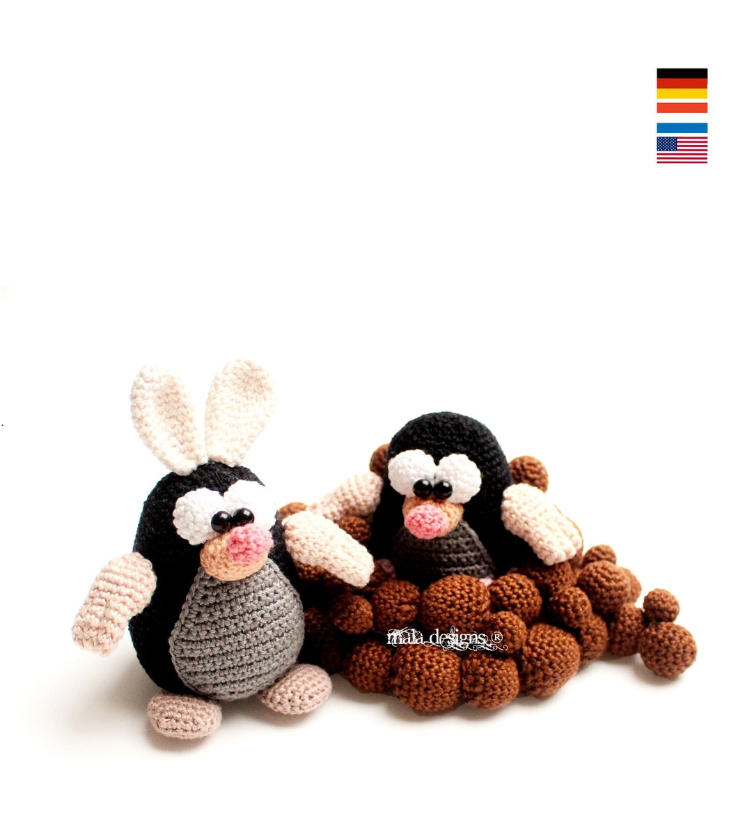 Moles With Mound, Crochet Pattern by Mala Designs ® - Etsy