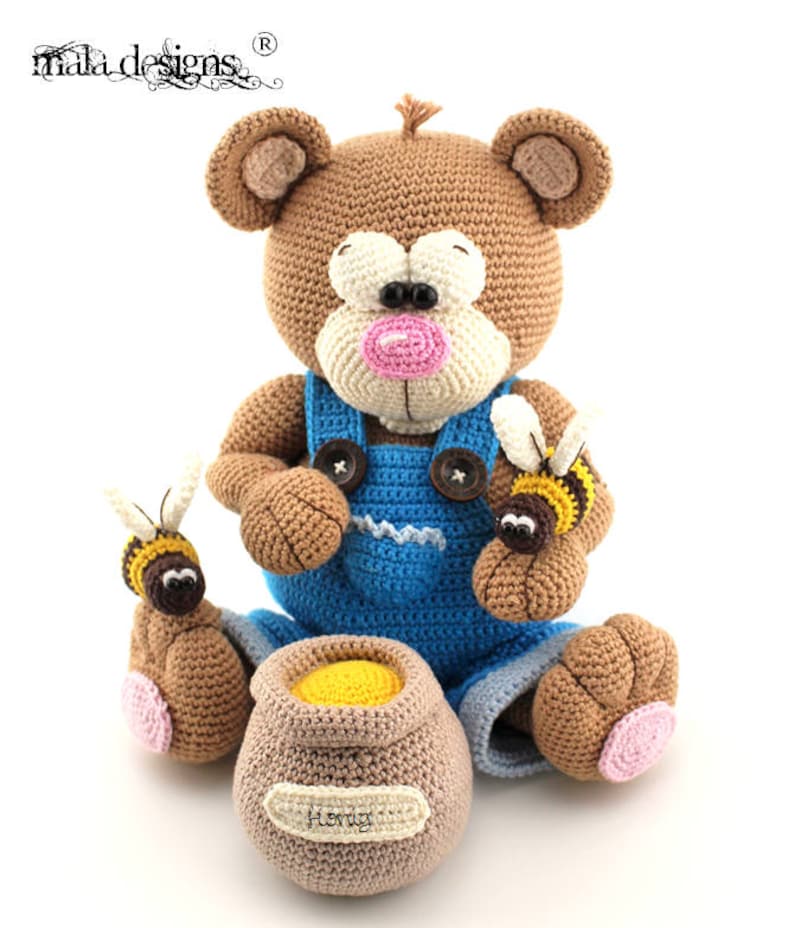 Bear With Bees and Honey - Etsy