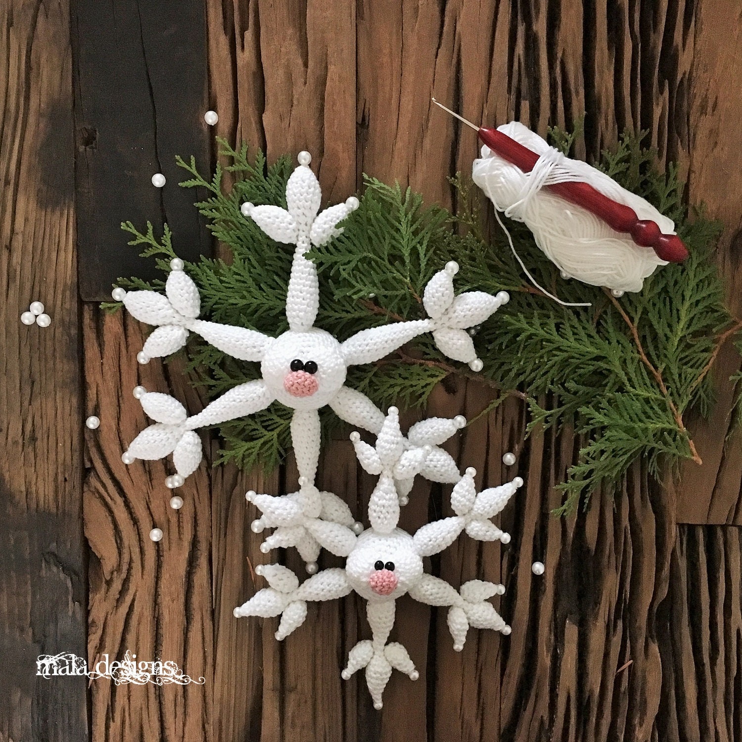 Snowflakes, Crochet Pattern by Mala Designs ® - Etsy