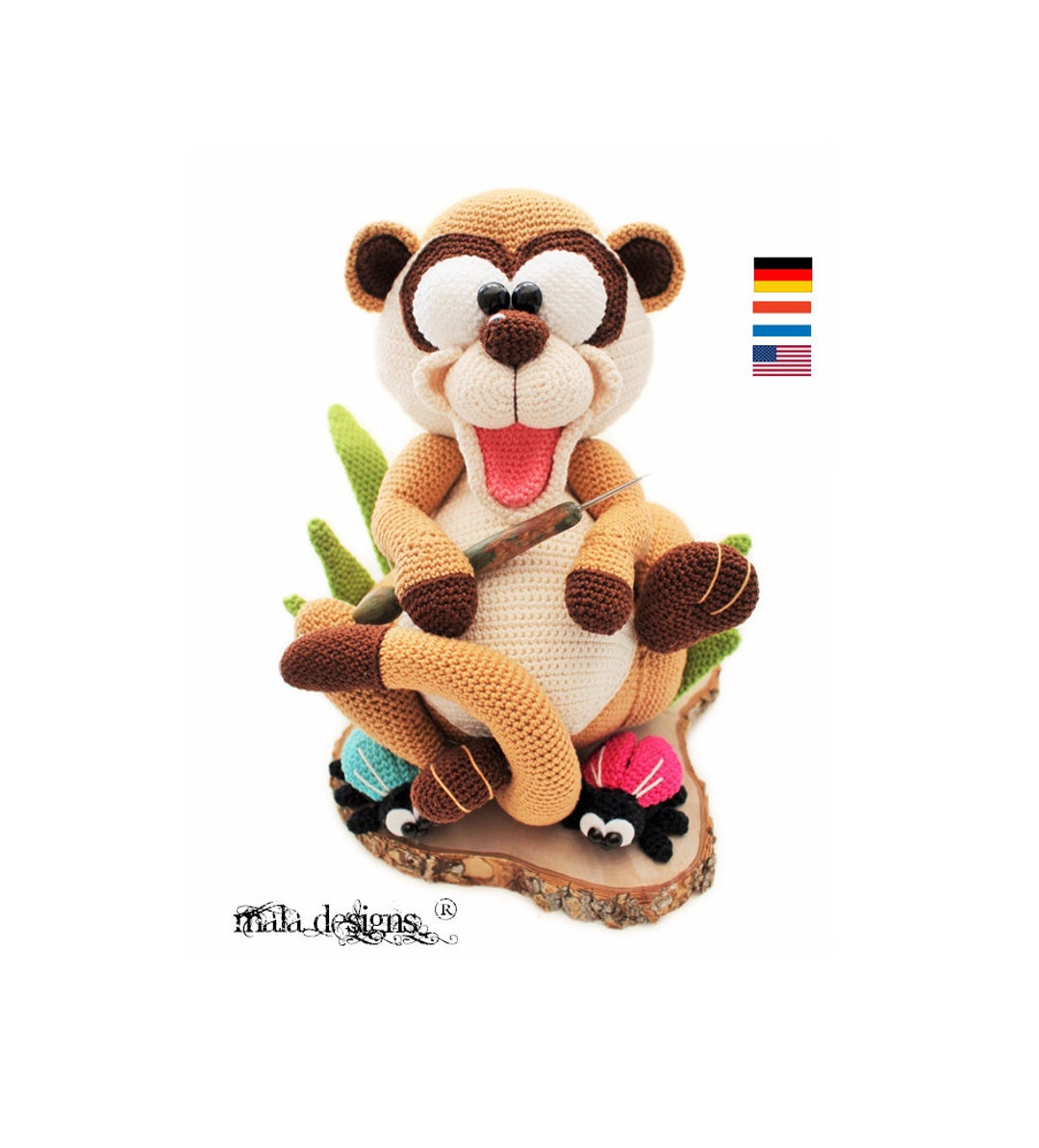 Meerkat With Bugs, Crochet Pattern - Etsy