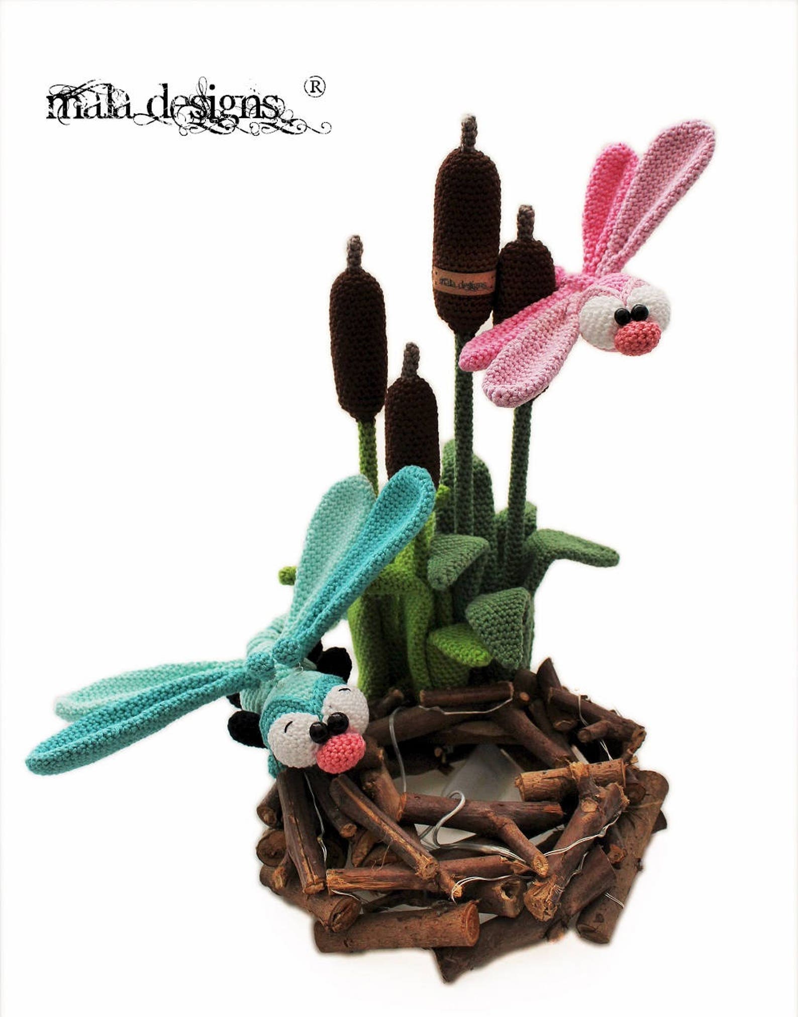 Dragonflies With Cattails - Etsy