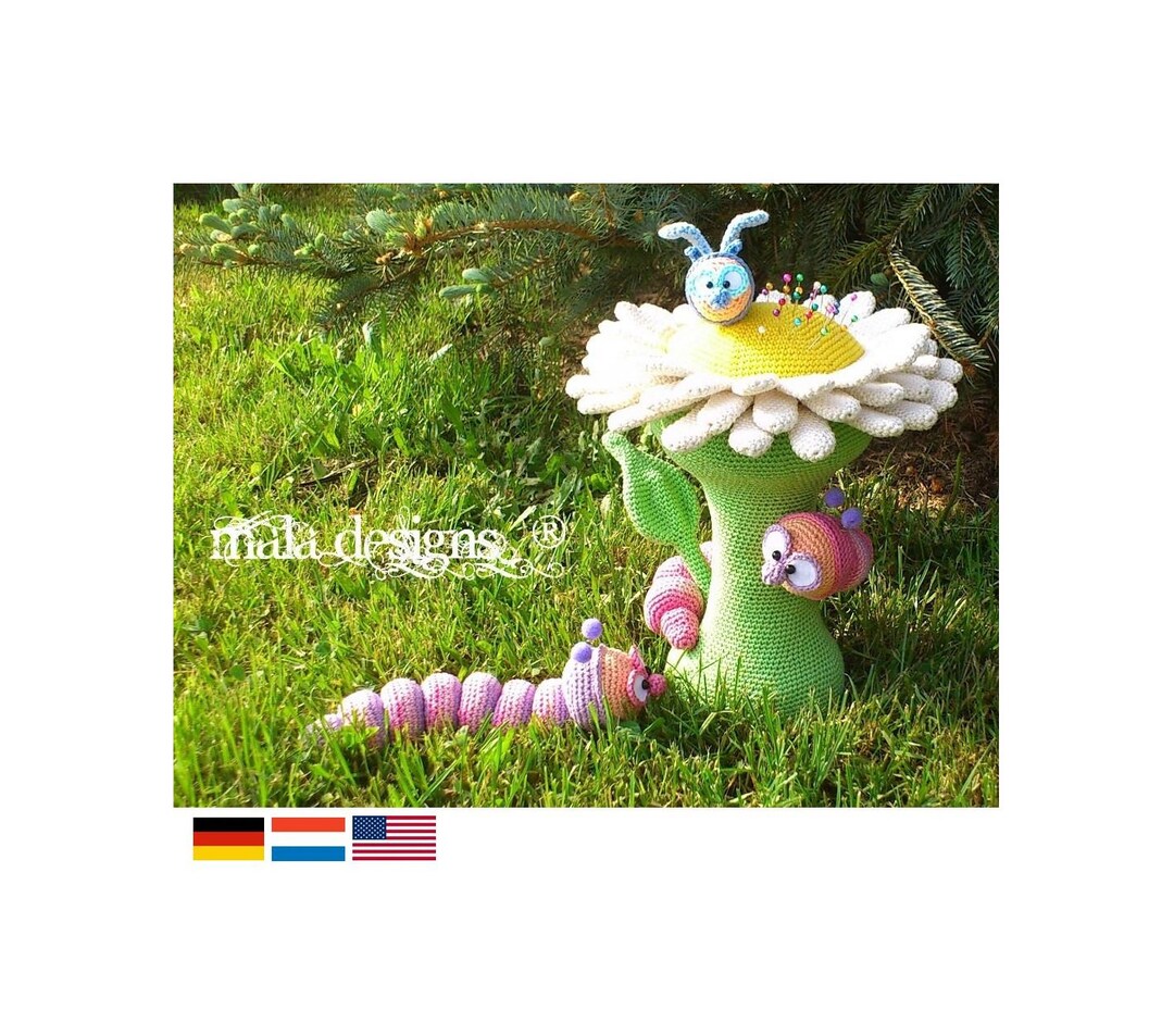Daisy With Caterpillars, Crochet Pattern - Etsy