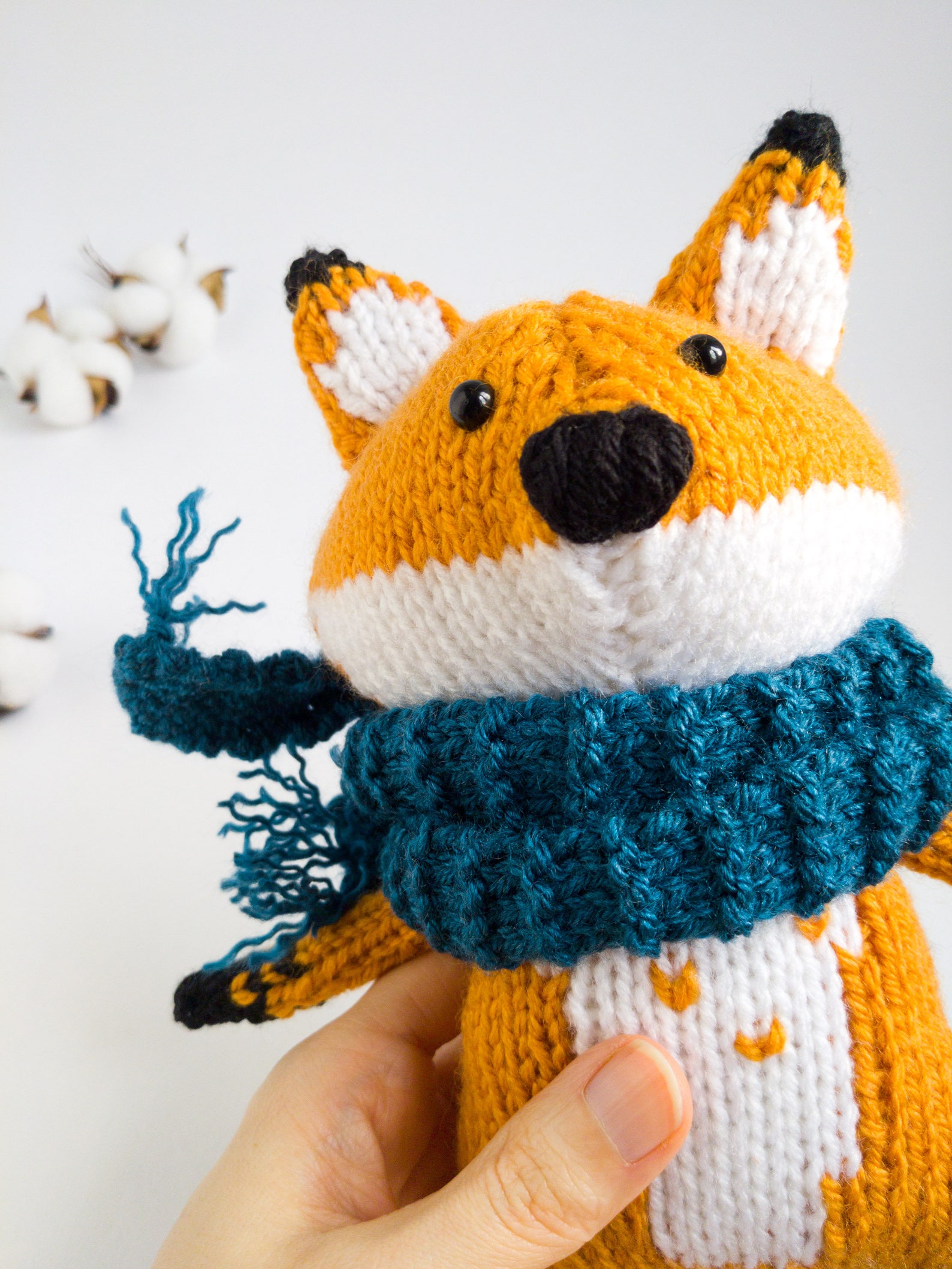 Fox Knitting Pattern, Knitted Woodland Animal Toy, Stuffed Soft Plushie ...