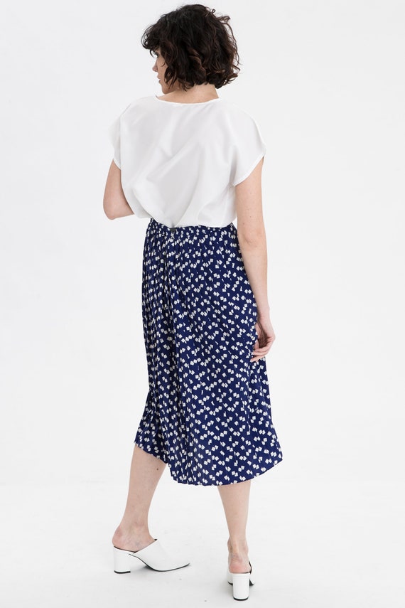 80s blue print skirt - Gem