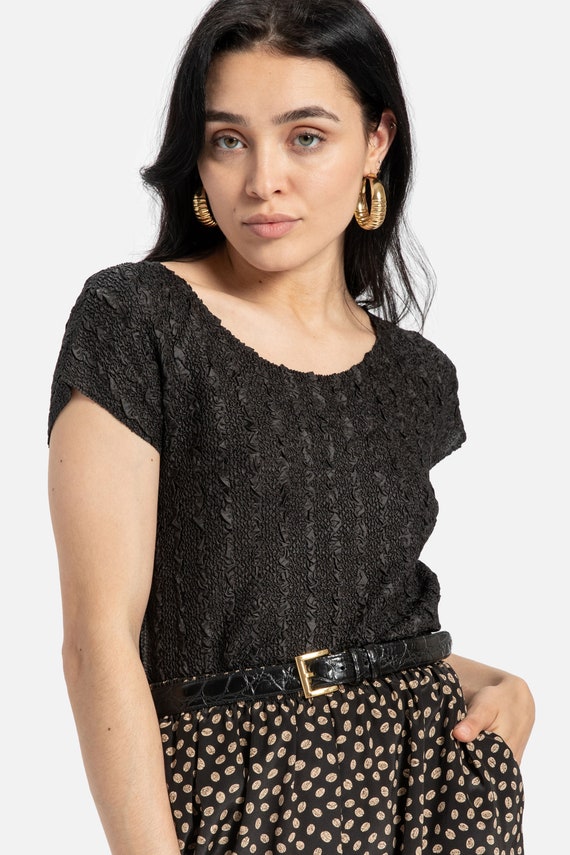 90s Black Popcorn Top S/M - Gem