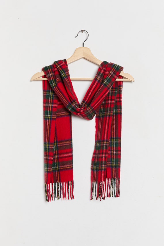 vintage red plaid wool - Gem