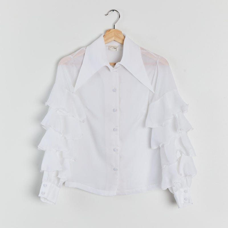 1960s White Shirt Blouse - Etsy