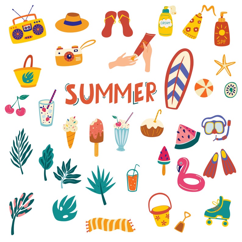 Summer Clipart Bundle Seasonal Clipart Instant Download - Etsy
