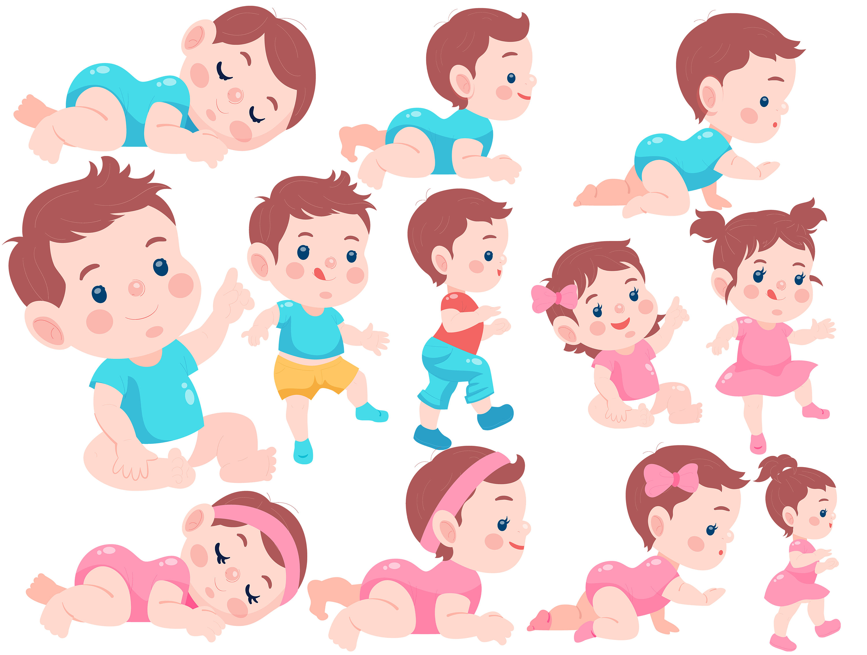 Baby Boy Crawling Clip Art