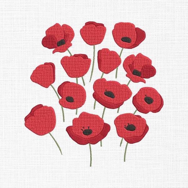 Poppy Embroidery - Etsy