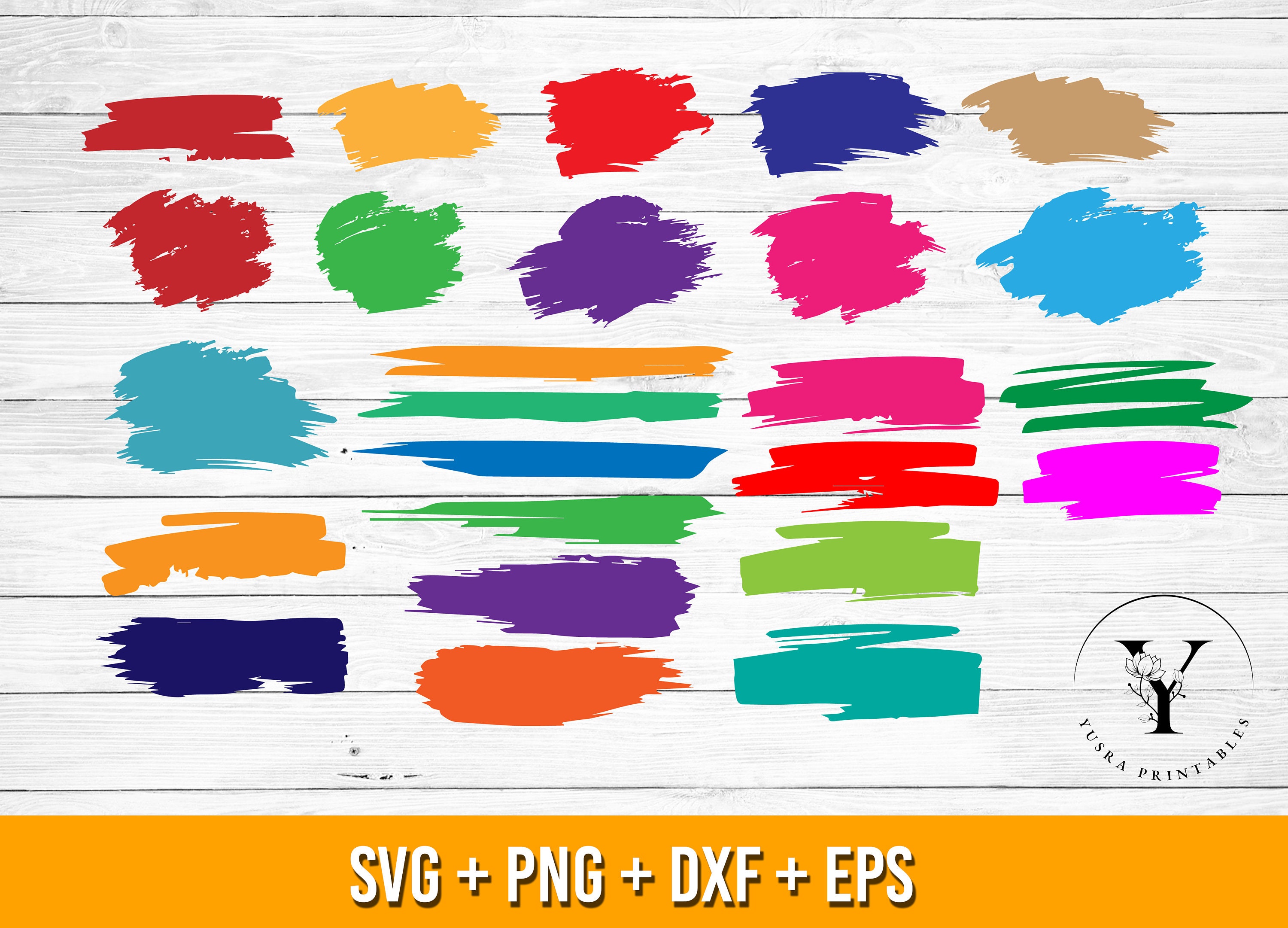 Paintbrush Streaks Clip Art From