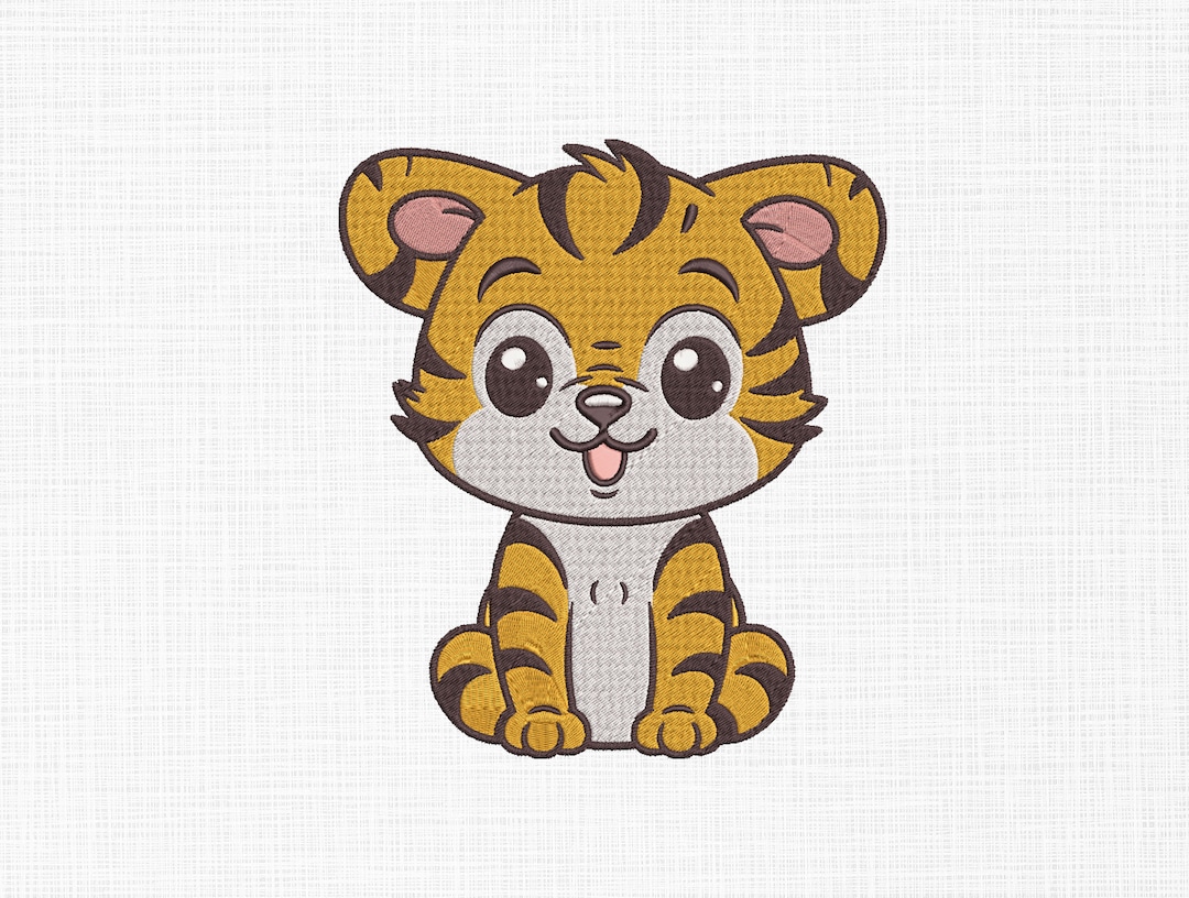 Cute Baby Tiger Embroidery Design Tiger Embroidery Design - Etsy