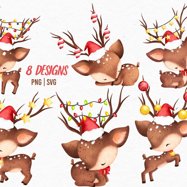 Reindeer Clipart - Etsy