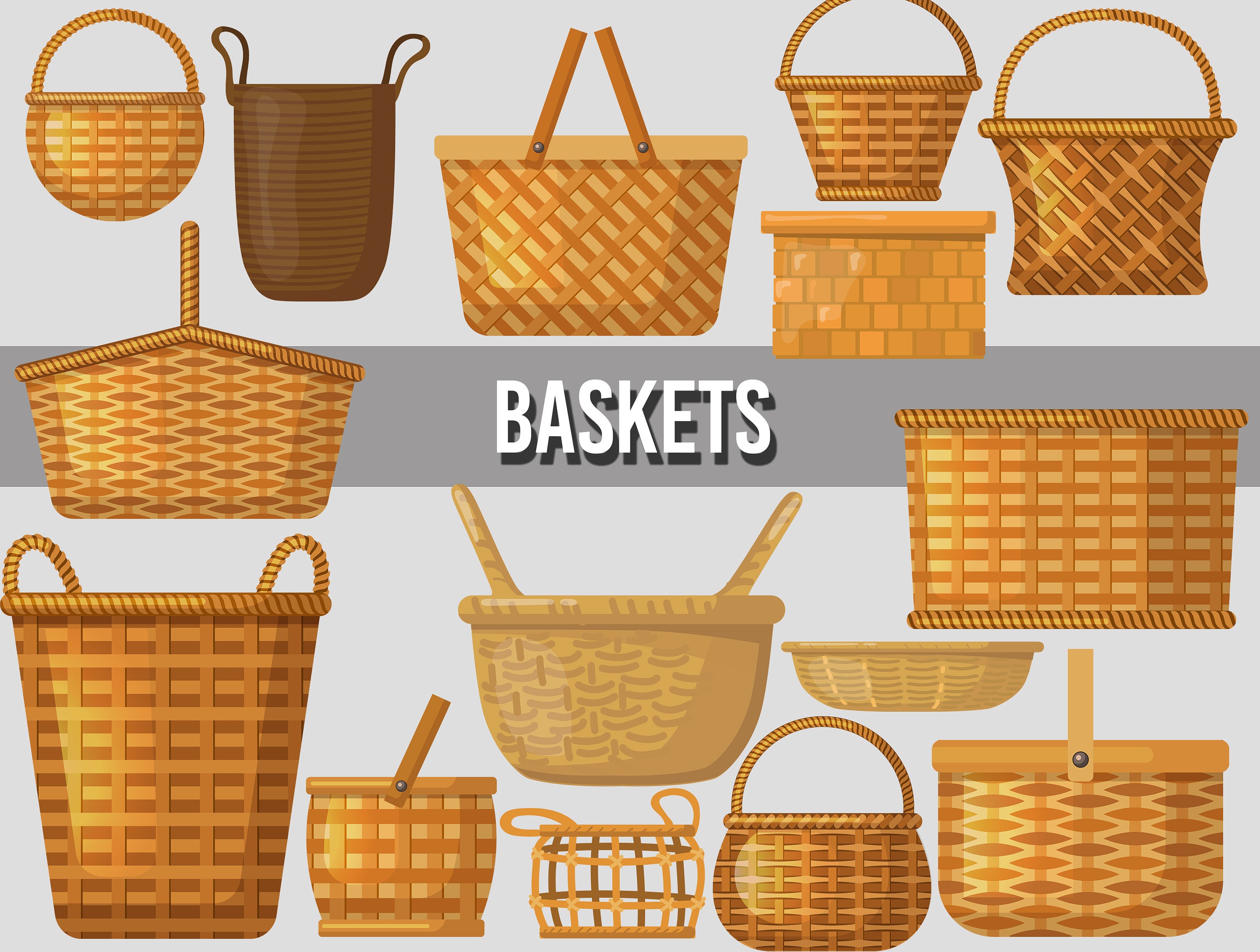 Empty Picnic Basket Clip Art