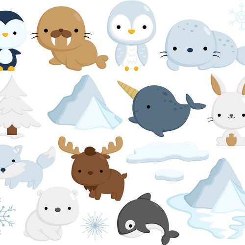 INSTANT Download. Arctic Animals Clip Art. Caa_3. Personal and - Etsy