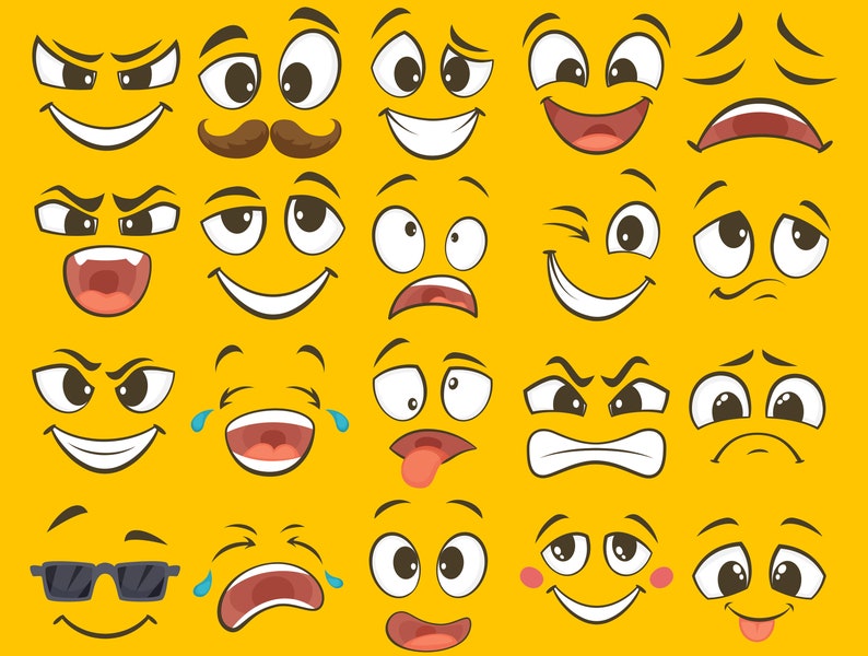 Smiley Face Svg Bundle Smiley Face Svg Expressions Svg Png - Etsy