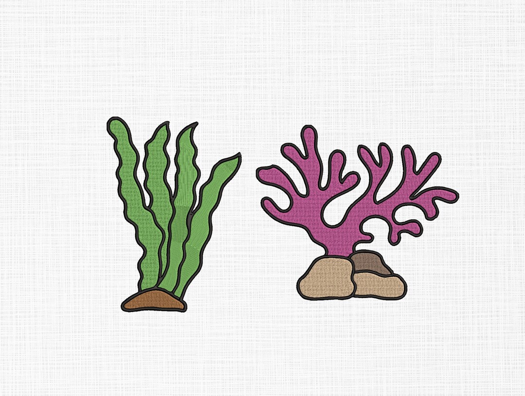 Seaweed Embroidery Design Seaweed Bundle Embroidery Sea Plant - Etsy