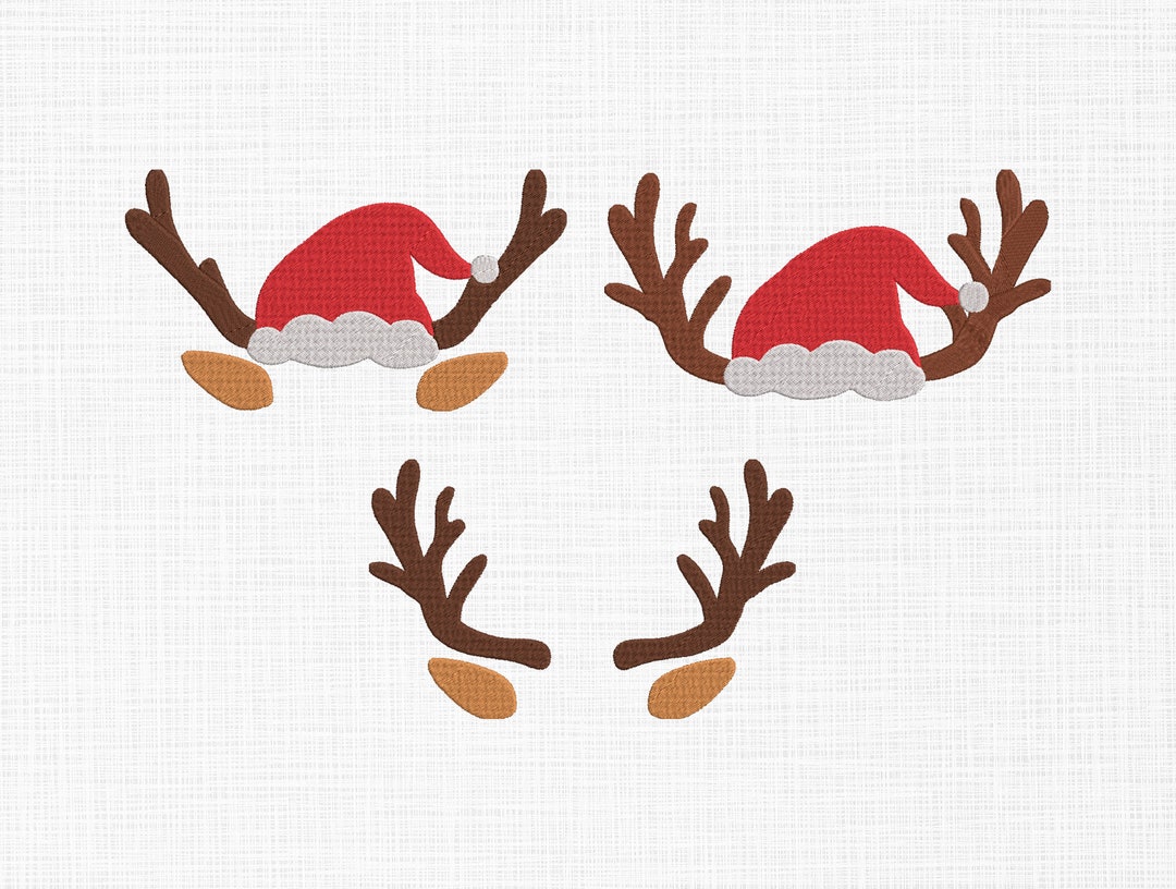 Reindeer Antlers Embroidery Design Christmas Antler Embroidery - Etsy