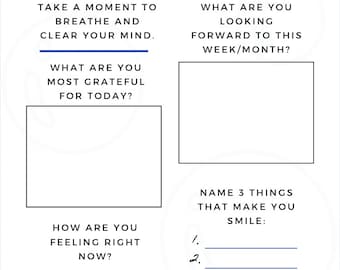 Gratitude Worksheet - Etsy