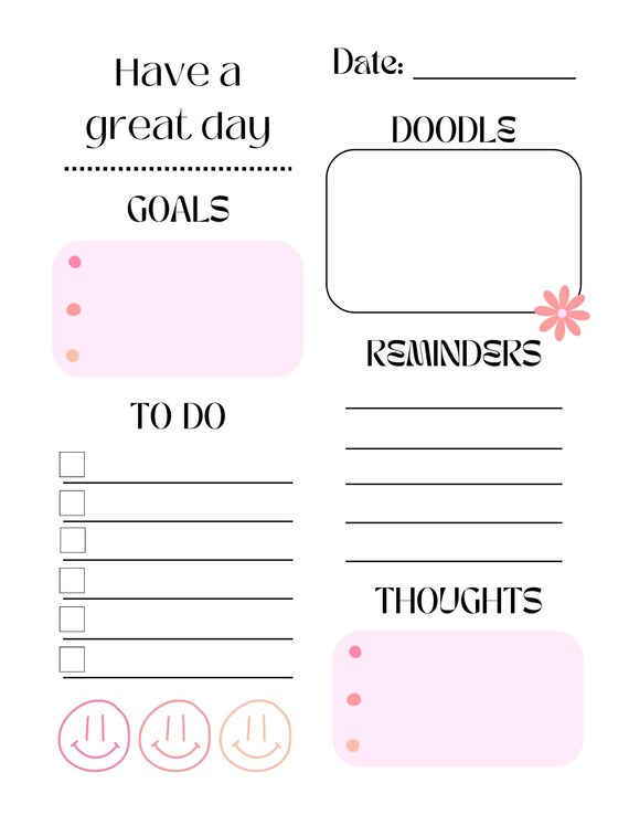 Daily Planner have A Great Day - Etsy