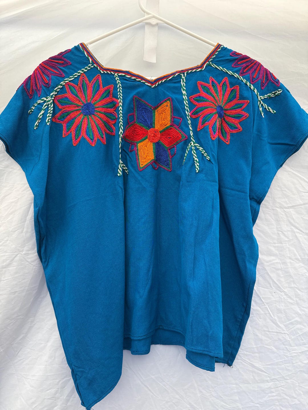 Cotton Machine Embroidered Guatemalan Blouse - Etsy