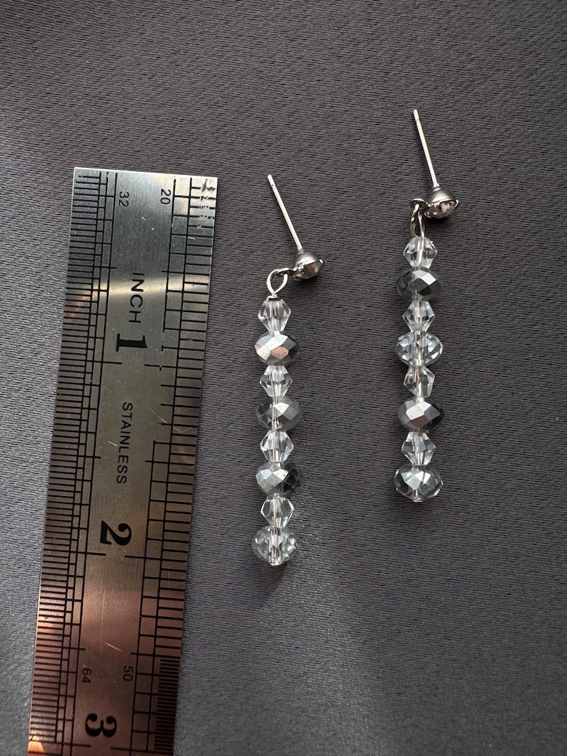 Crystal Heart Pendant Choker Necklace Set With Silver Lava Beads - Etsy