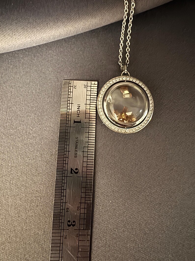 Engraved Crystal Ball Spinning Living Locket, Magnetic Glass ...