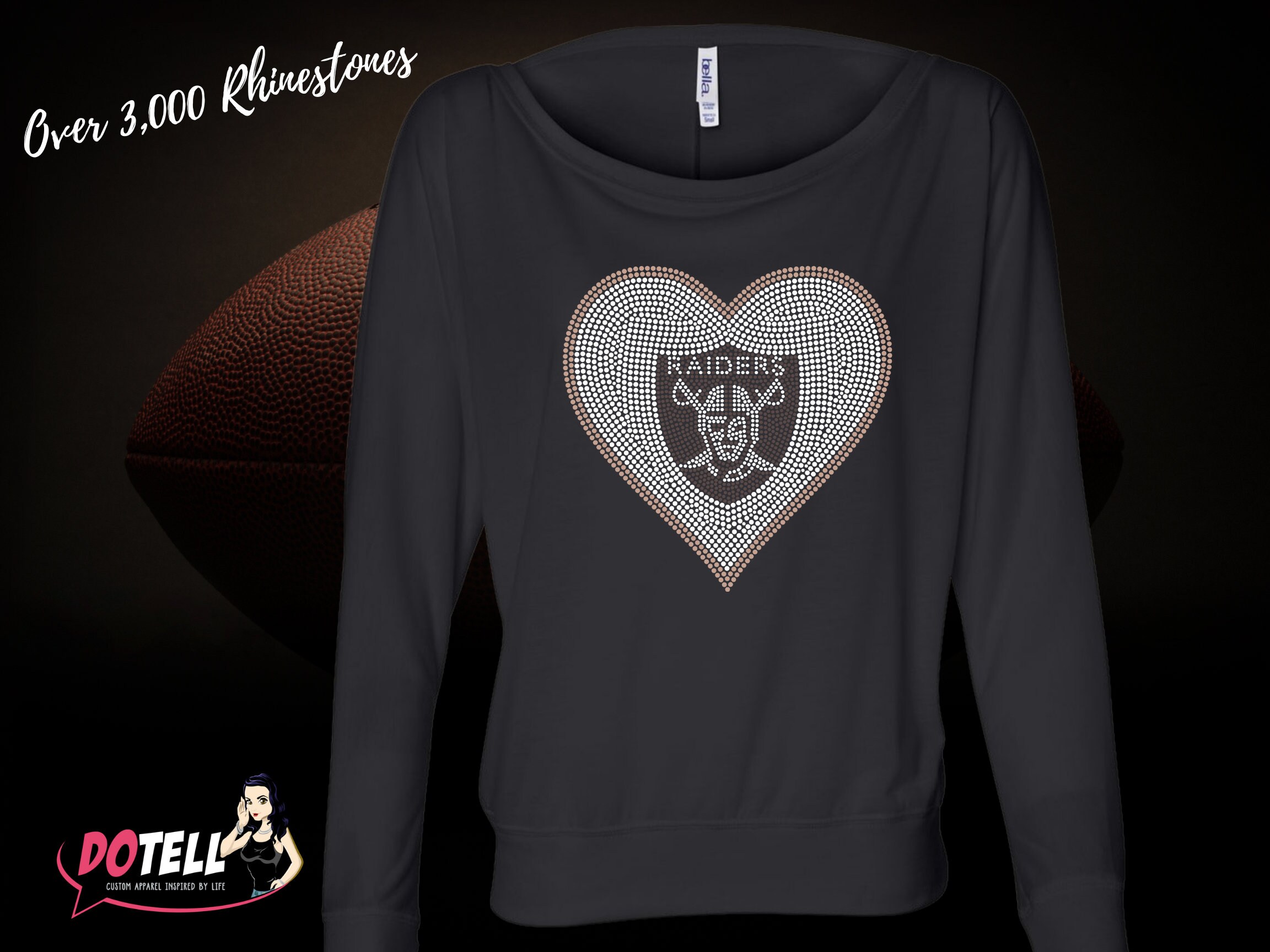 Rhinestone Raiders Shirt Raiders Bling Shirt LVR Bling | Etsy