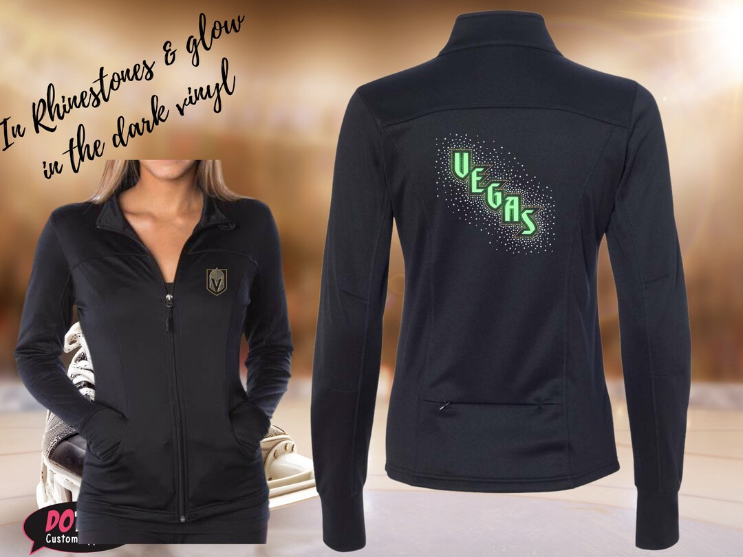 VGK Retro Design Track Jacket Rhinestone Vegas Golden Knights Jacket ...