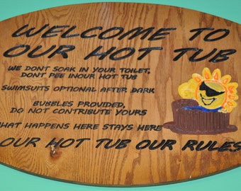 Funny hot tub sign | Etsy
