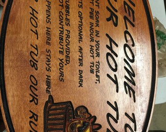 Funny hot tub sign | Etsy