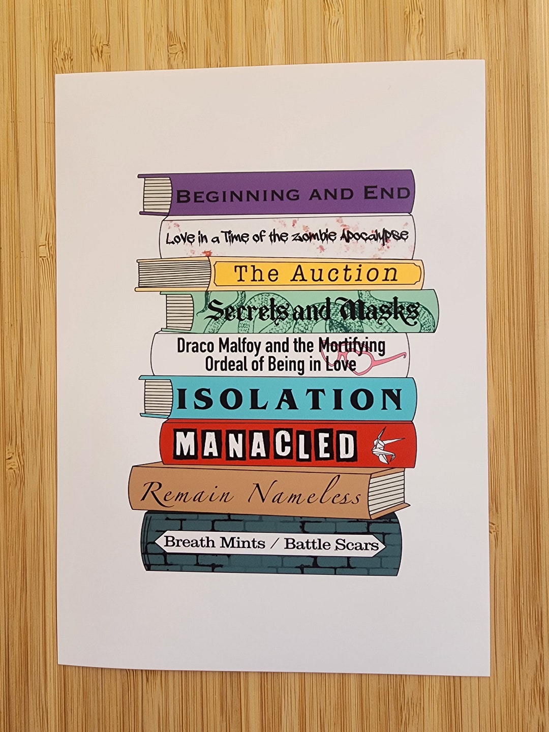 5"x7" Dramione Book Stack Print| Home Decor | Poster | Birthday Gift ...