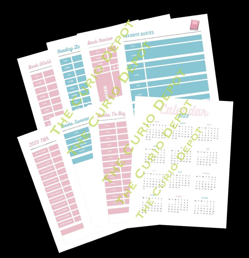 Printable Reading Planner Reading Log Tbr List Book - Etsy