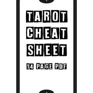 DIGITAL Printable Tarot Cheat Sheet | Quick Reference Guide | Digital Download | Tarot Beginners ...