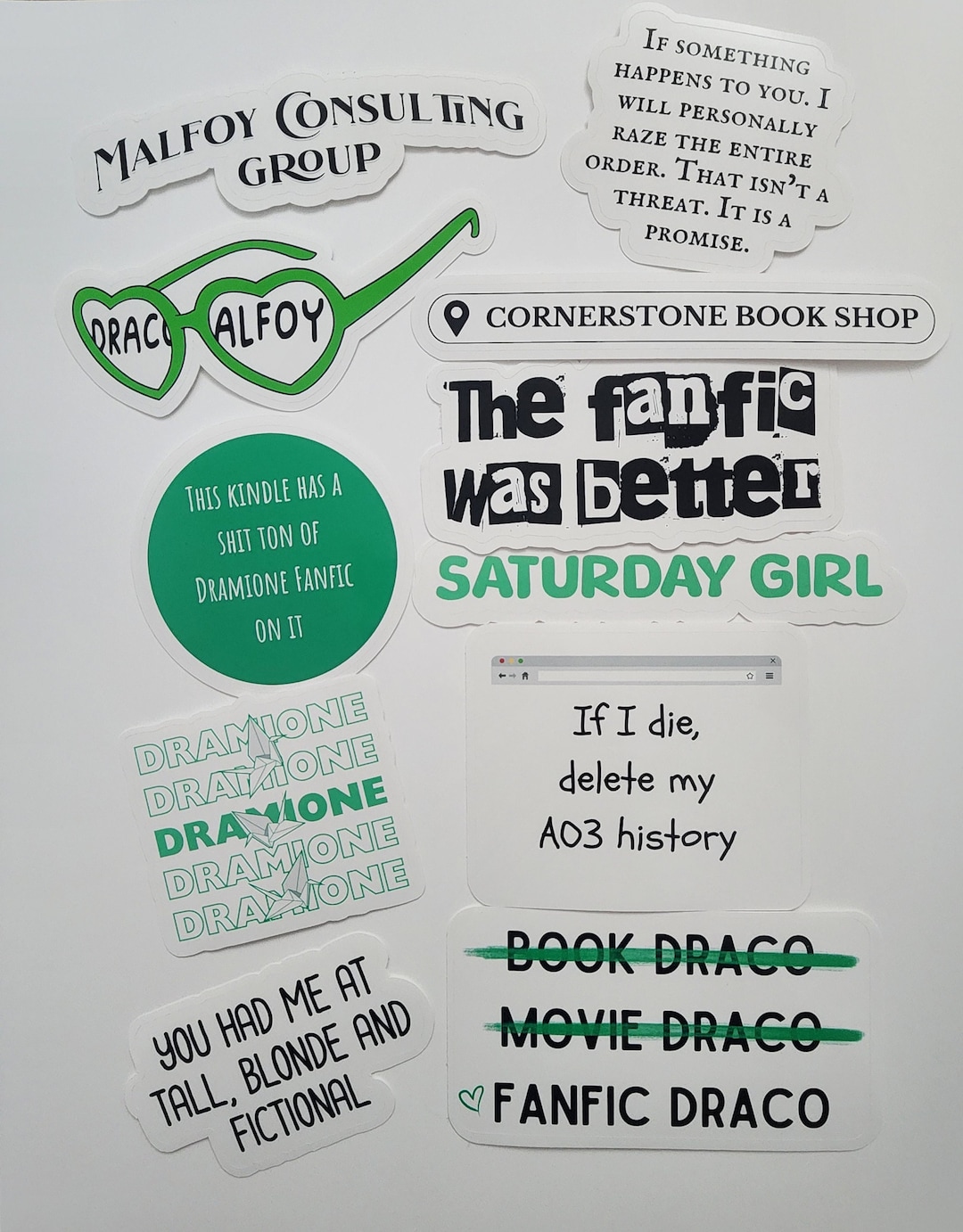 Dramione Kindle Mini Sticker Pack V2 | AO3 Fanfiction | Planner ...