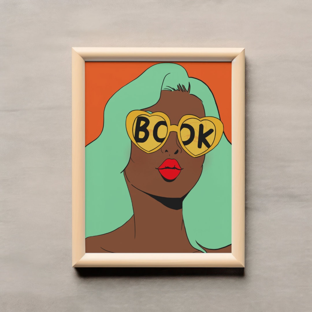 DIGITAL Blue Book Lover Print Home Decor Poster Birthday Gift Book Art ...