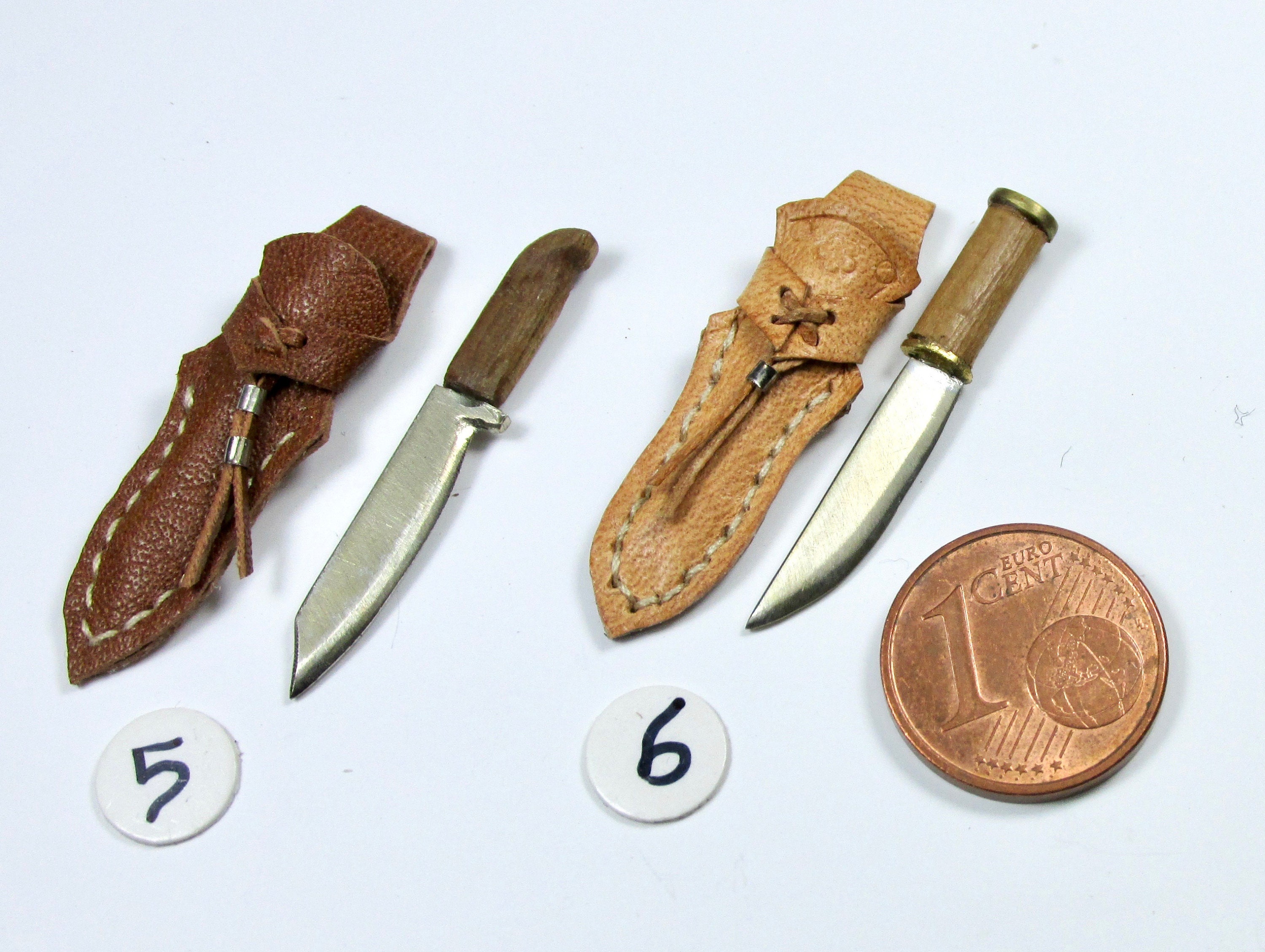 Miniature Steel Hunting Knife With Hand-sewn Leather Sheath | Etsy