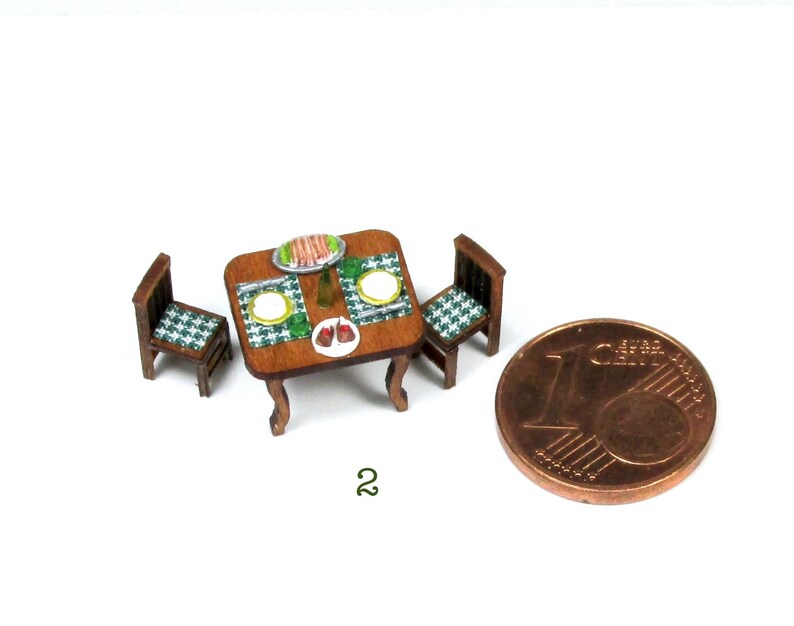 Accurate and Realistic Micro Table With Two Chairs 1/144 - Etsy