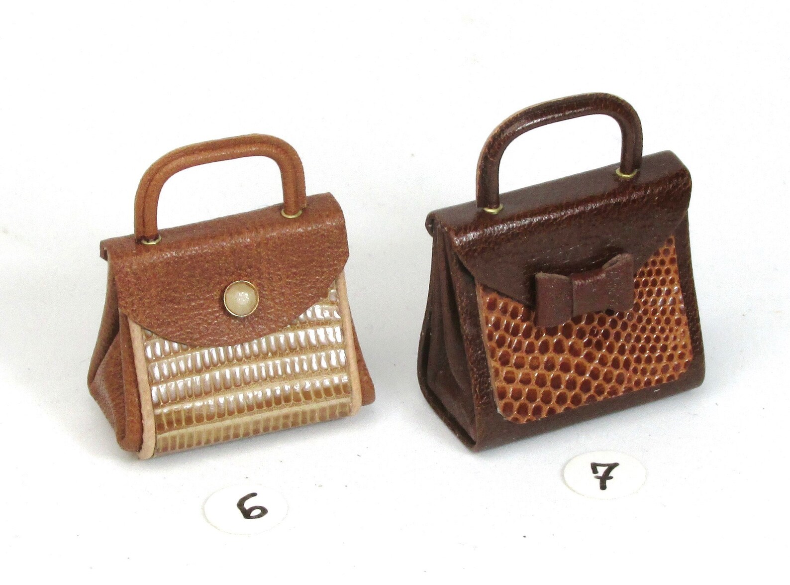 Miniature Handbag, 1/12 Scale Leather and Reptile - Etsy