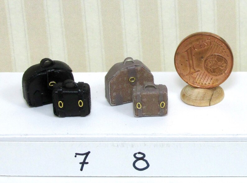 Travel bags handmade in leather scale 1/48 | Etsy