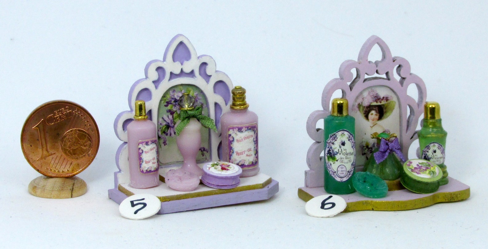 Precious Miniature Display With Perfume Bottles and Soap, Handmade ...
