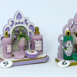Precious Miniature Display With Perfume Bottles and Soap, Handmade ...