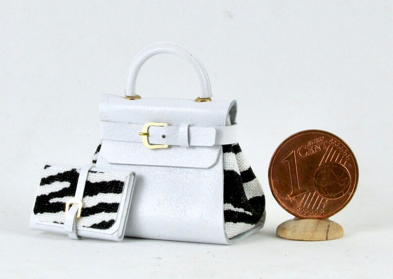 Miniature Bag in Leather and Fabric With Matching Wallets | Etsy