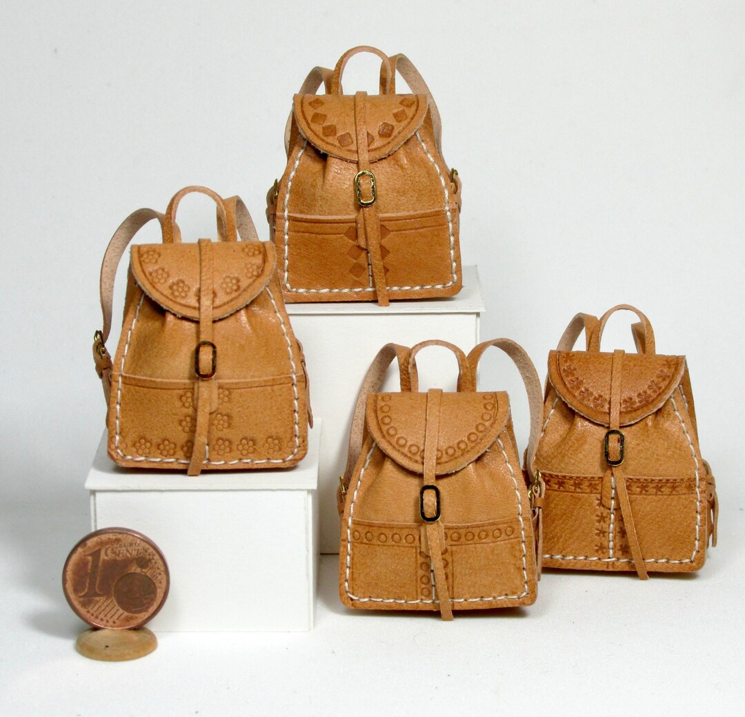 Miniature Leather Backpack, 1/12 Scale - Etsy