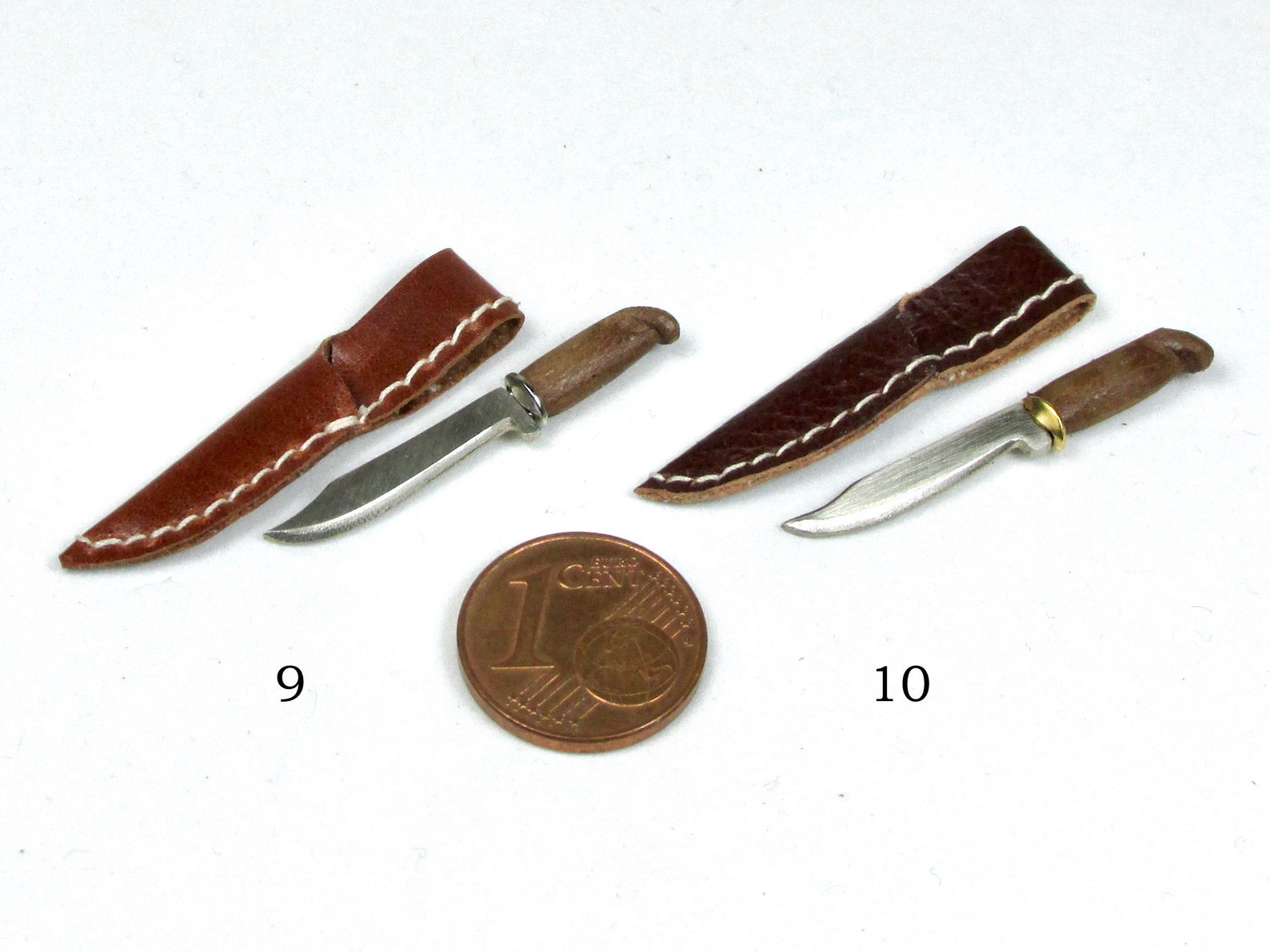 Miniature Steel Hunting Knife With Hand-sewn Leather Sheath - Etsy