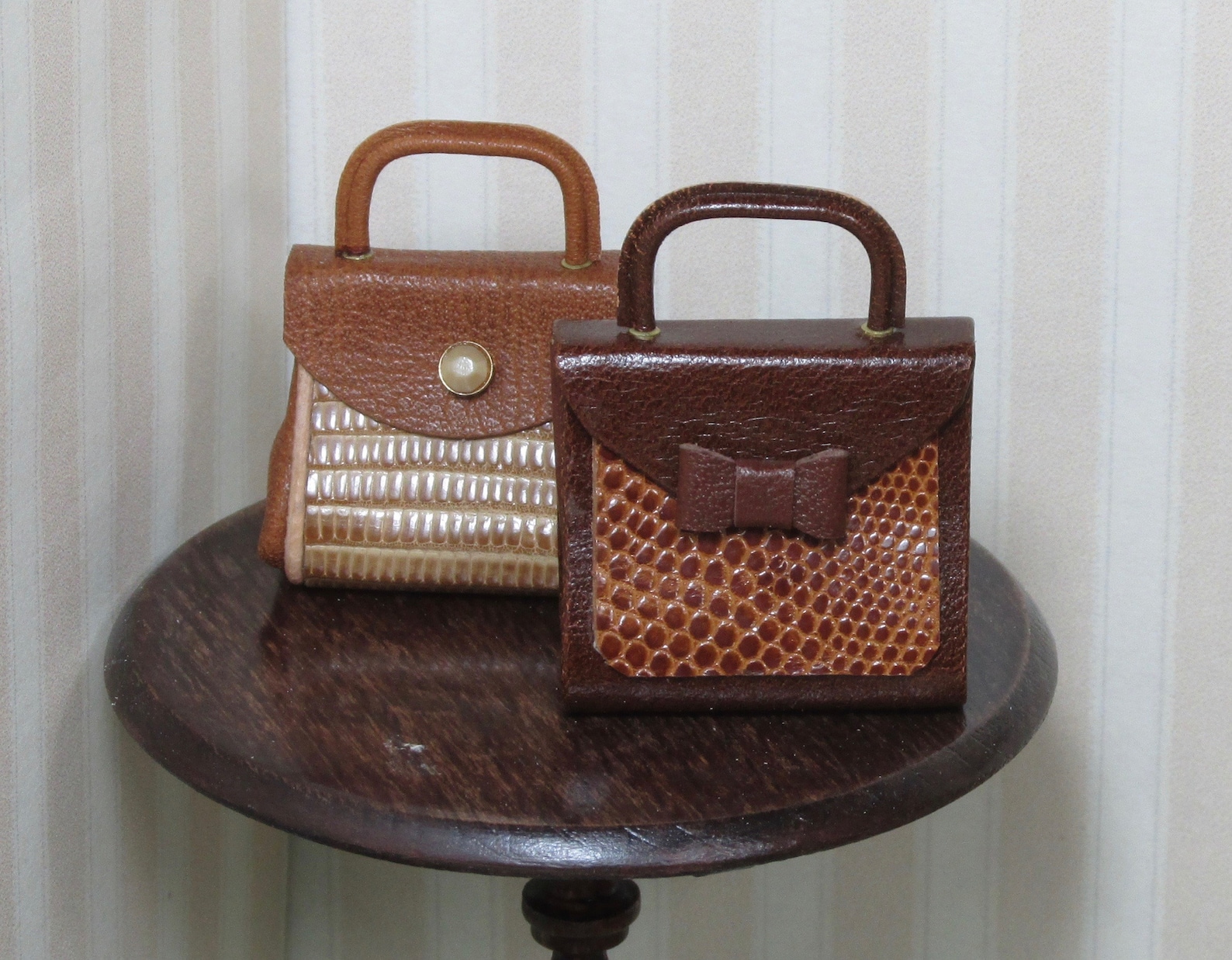 Miniature Handbag, 1/12 Scale Leather and Reptile - Etsy