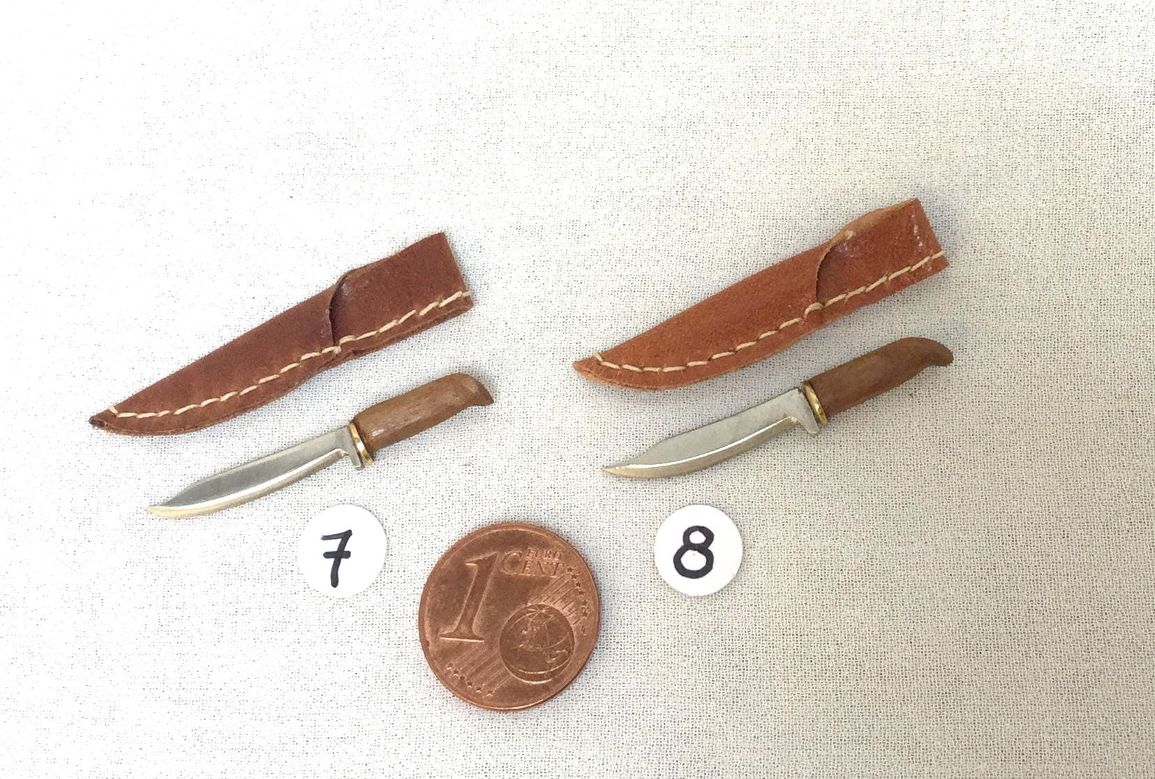 Miniature Steel Hunting Knife With Hand-sewn Leather Sheath | Etsy